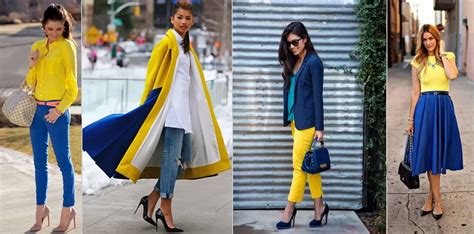 옷의 파란색 파란색과 노란색 조합 파란색과 그 색조