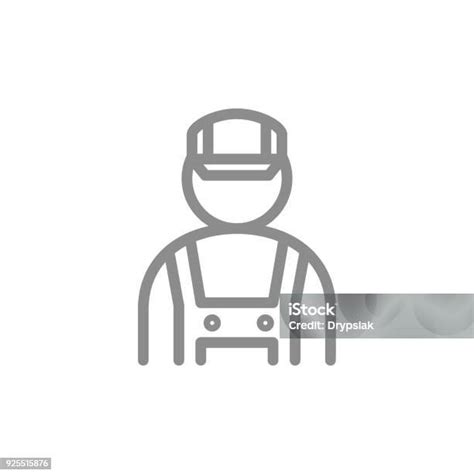 간단한 기계공 배관공 엔지니어 라인 아이콘입니다 기호와 기호 벡터 일러스트 레이 션 디자인 흰색 배경에 고립 공학에 대한 스톡 벡터 아트 및 기타 이미지 Istock