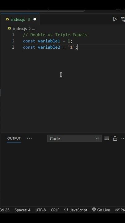 Double Vs Triple Equals In Javascript Javascript Coding Programming Youtube