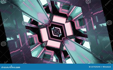 3d Rendering Of Futuristic Kaleidoscopic Patterns Background In Pink