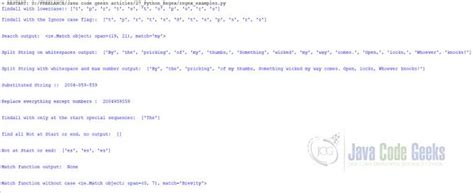 Python Regex Tutorial Java Code Geeks