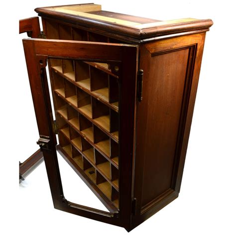 Vintage Mail Cubby Sorter Cabinet Hardwood And Glass 30 Cubbies Slots 26 Get A Grip And More