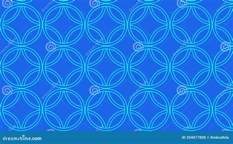 Cobalt Blue Overlapping Circles Pattern Background Stock Illustration