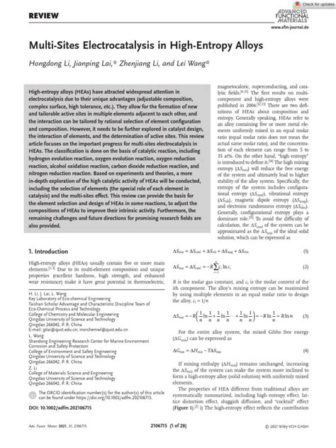 Adv Funct Materials 2021 Li Multi Sites Electrocatalysis In High