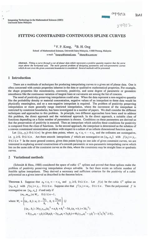 Pdf Fitting Constrained Continuous Spline Curves Dokumentips