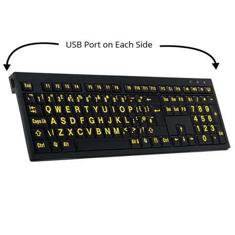 TechSilver Large Print Keyboard For PC Visually Impaired 2 Colours TechSilver