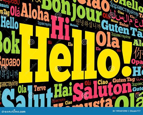 Hello Word Cloud In Different Languages Stock Illustration Illustration Of Foreign Hello