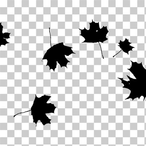 Free SVG Monochrome Falling Leaves Vector Illustration Nohat Cc