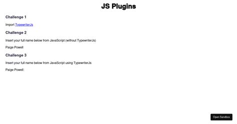 js plugins challenge forked codesandbox