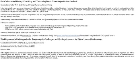 [cfp] data science and history practicing and theorizing data driven