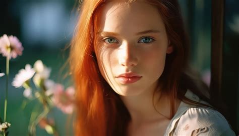Premium Photo Young Girl In Closeup Stare Intense Gaze