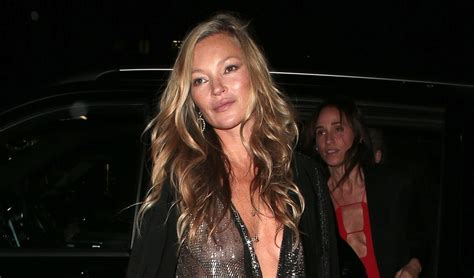 Kate Moss Wears Fully Sheer Dress For Diet Cokes Birthday Party Kate Moss Just Jared