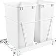 Rev A Shelf RV PB S Double Quart Pull Out White Waste Containers With Full Extension