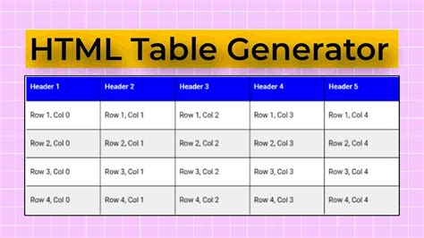 HTML Table Generator ComputerFy