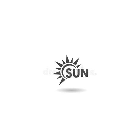 Word Sun Logo With Shadow Stock Vector Illustration Of Orange 368193128