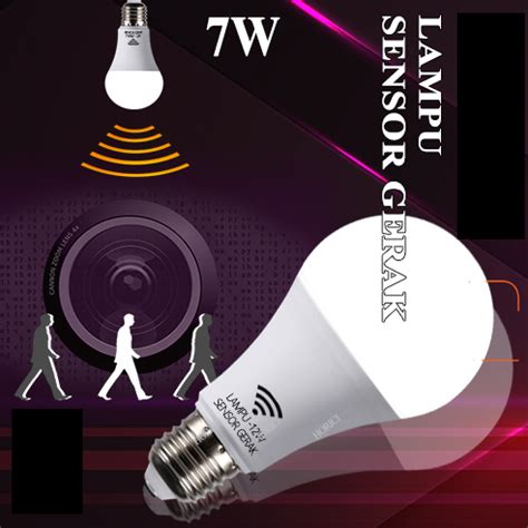 LAMPU SENSOR GERAK Lampu Bohlam LED Dengan Sensor Radar Ambient 12W 9W 7W Fitting E27 Lazada