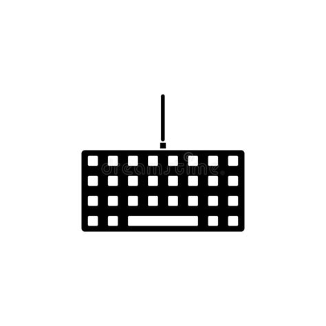 Wired Computer Keyboard Keypad Solid Flat Vector Icon Isolated On White Background Stock Vector