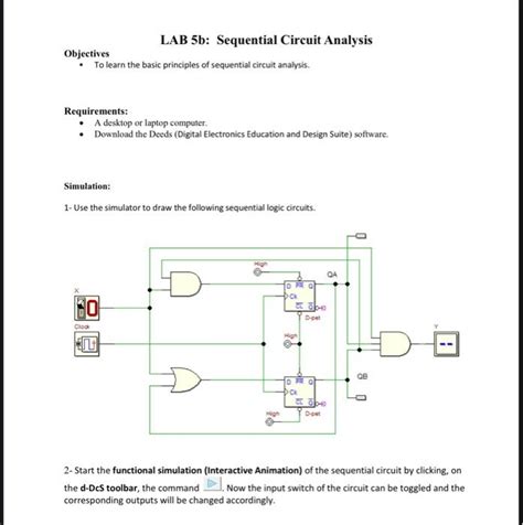 Solved LAB 5b Sequential Circuit Analysis Objectives To Chegg Com