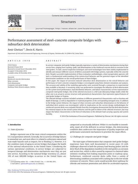 Pdf Performance Assessment Of Steel Concrete Composite Bridges With Subsurface Deck Delamination
