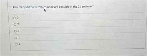 Solved How Many Different Values Of My Are Possible In The Chegg Com