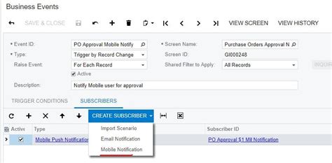 Acumatica Business Events Create Subscribe And Get Notified Infosourcing Inc Cloud Erp