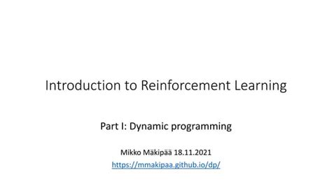 Intro To Reinforcement Learning Part I Pdf Programming Languages