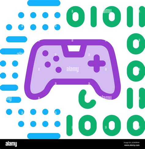Game Development Binary Code Icon Vector Outline Illustration Stock