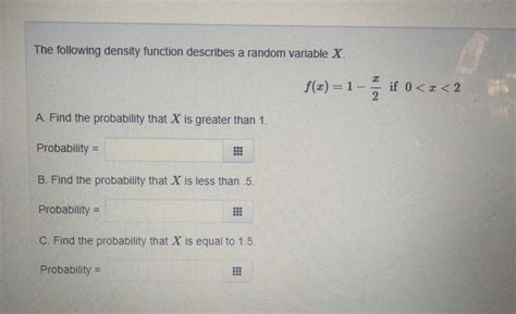 Solved The following density function describes a random | Chegg.com