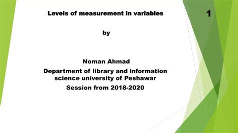 Levels Of Measurements In Variables Research Methodology Ppt