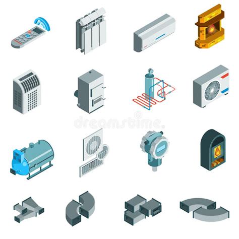 Heating And Cooling Outline Stock Vector Illustration Of Isolated Icons 47454703