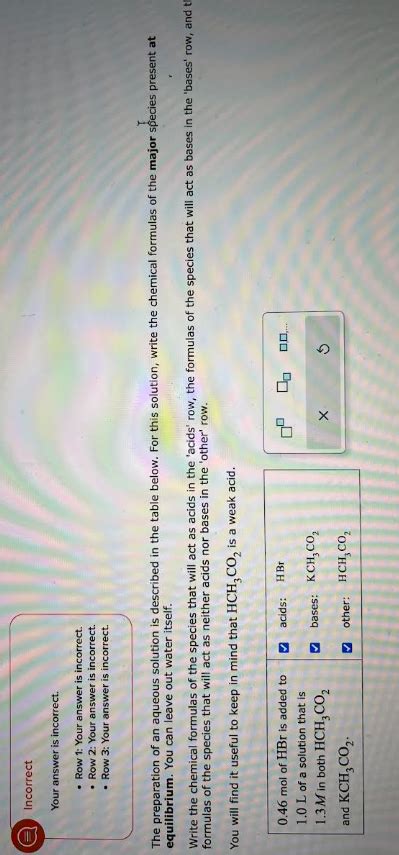 Solved Incorrect Your Answer Is Incorrect Row 1 Your