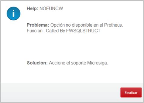 Framework Framework Línea Protheus Mi Opción No Disponible En Protheus Function Called