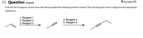 Solved 05 Question 1point See Page 648 From The List Of Reagents Choose Those That Will