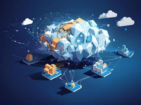 Premium Ai Image Data Transfer Cloud Computing Abstract Technology Concept