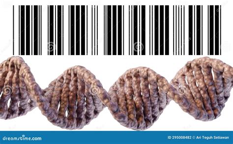 Close Up Dna Helix And Barcode Stock Illustration Illustration Of