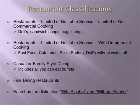 Ppt Restaurant Classifications Powerpoint Presentation Free Download