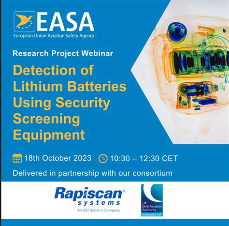 Introductory Webinar Research Project On The Detection Of Lithium Batteries Using Security