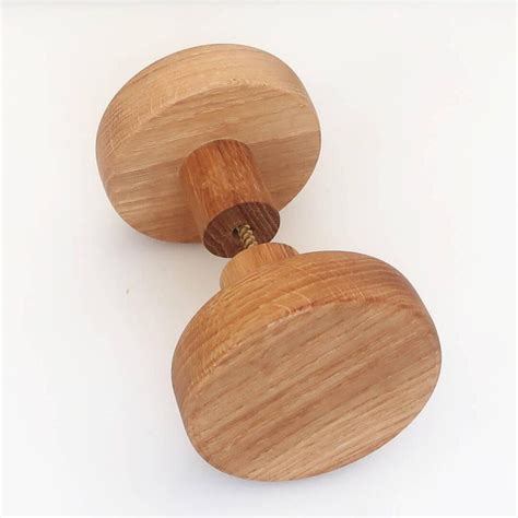 Handmade Oak Wood Door Knobs Modern Door Pulls Pair Etsy