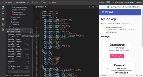 Feature To Update Project Dependencies Issue Stackblitz Core GitHub
