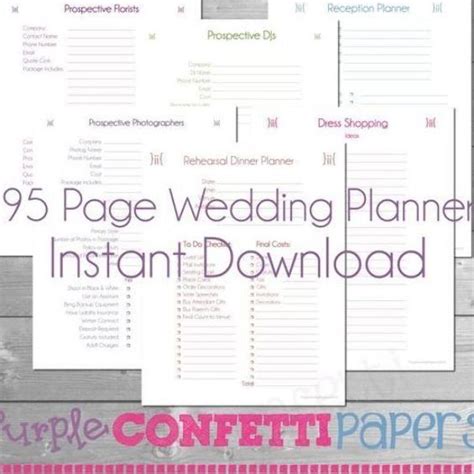 Wedding Planner Kit Clean And Simple 95 Page Pdf