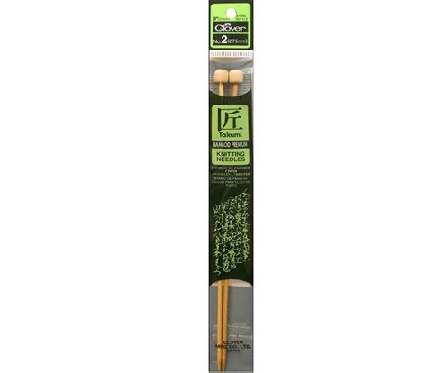 Clover Bamboo Knitting Needle Single Point 9 Inch Size 2