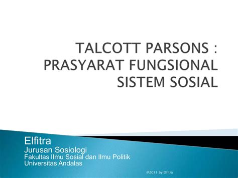 Talcott Parson Agil Ppt
