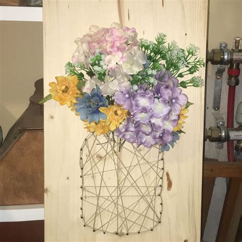 Flower Filled Mason Jar String Art от Bugandbearoriginals на Etsy Mason Jar Crafts Diy Mason
