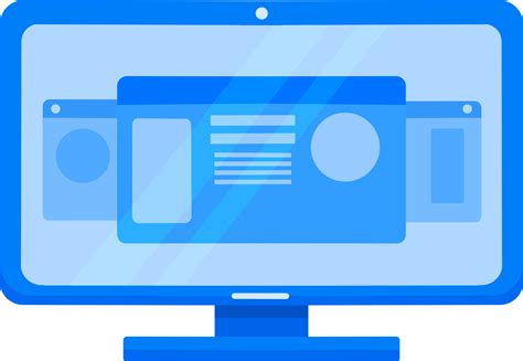 蓝色台式电脑办公屏幕图片