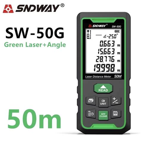 Jual SNDWAY SW 50G Meteran Digital Laser Rangefinder Green Laser Distance Meter Ruler Range