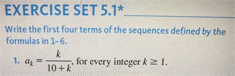solved exercise set 5 1 write the first four terms of the