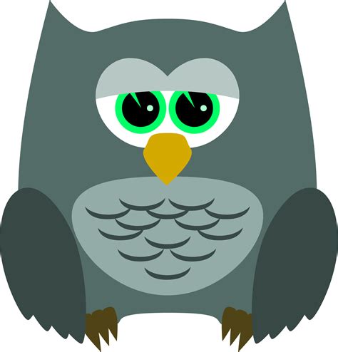 Green Owl Clip Art