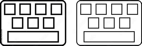 Keyboard Icon In Line Set Keyboard Of Computer Laptop Modern Key Buttons For Pc Isolated On