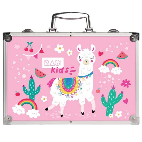 Детски комплект за рисуване 145 части розова метална кутия Emag Bg