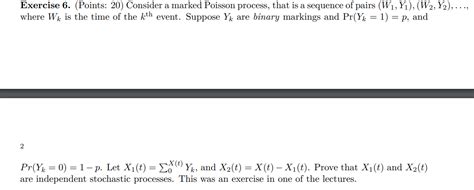 Solved A Exercise Points Consider A Marked Poisson Chegg